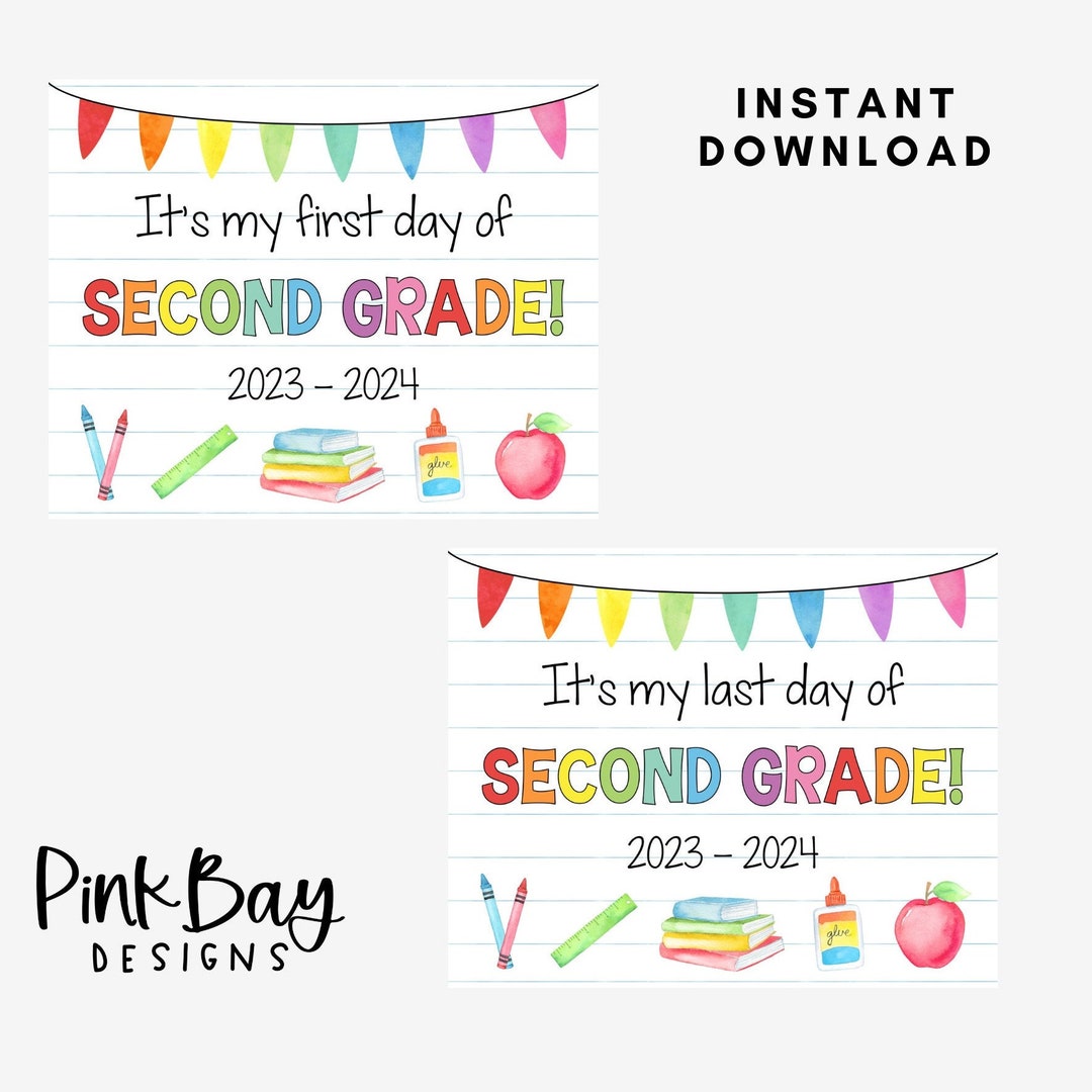 First Day of Second Grade Sign First Day of School Sign 2nd - Etsy