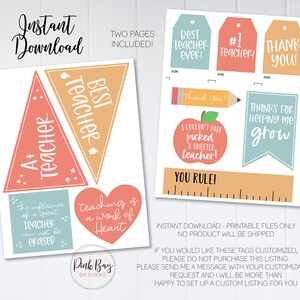 Printable Teacher Gift Tags, Teacher Appreciation Gift Tag, Pencil ...