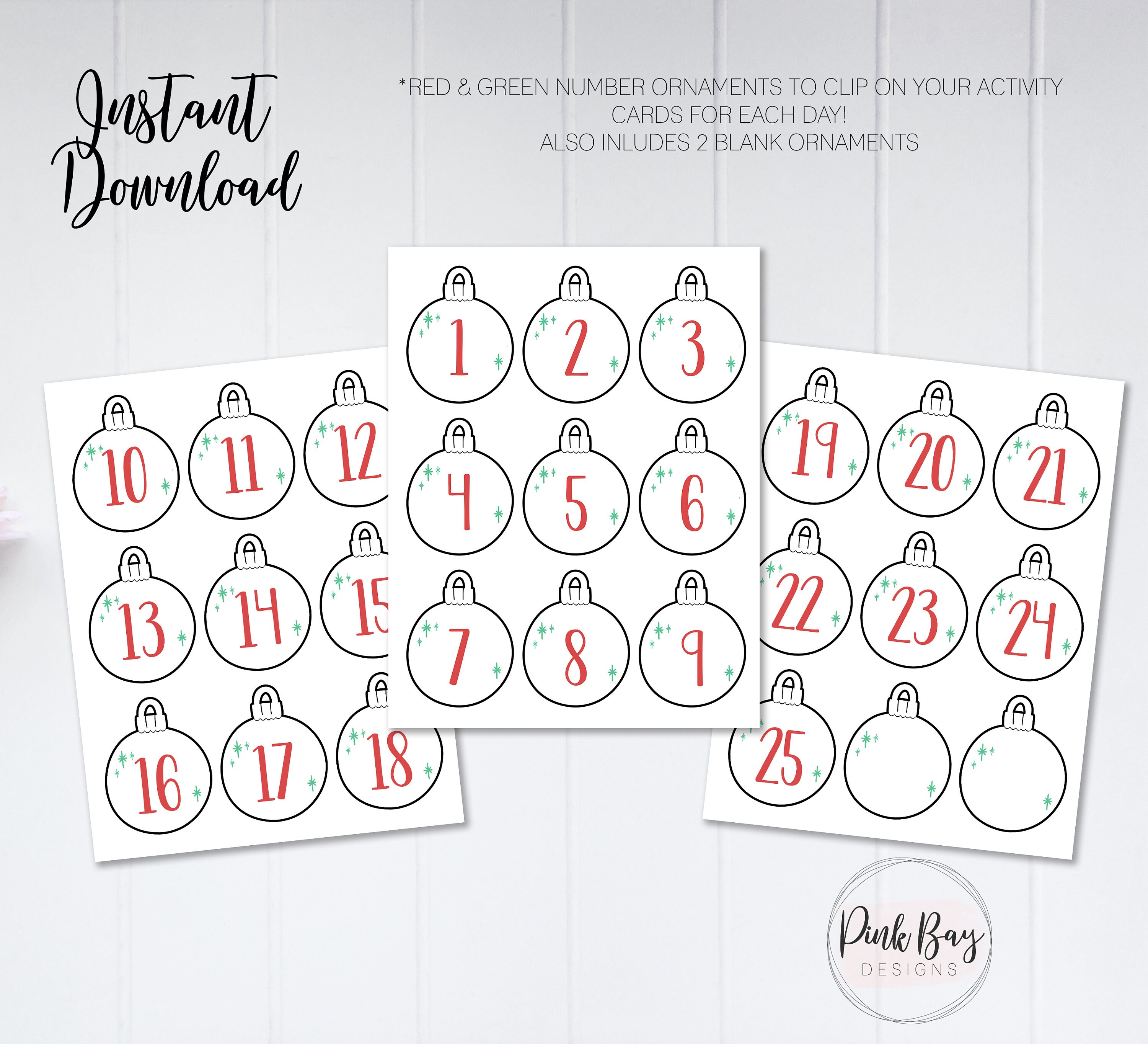 Christmas Advent Activity Cards Kids Advent Countdown to - Etsy