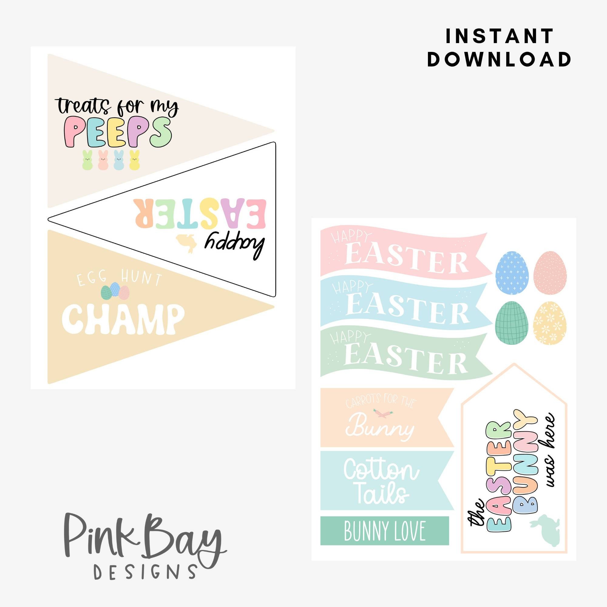 Printable Easter Pennant Flags Easter Printable Tags Hoppy - Etsy