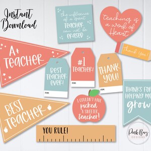 Printable Teacher Gift Tags, Teacher Appreciation Gift Tag, Pencil ...