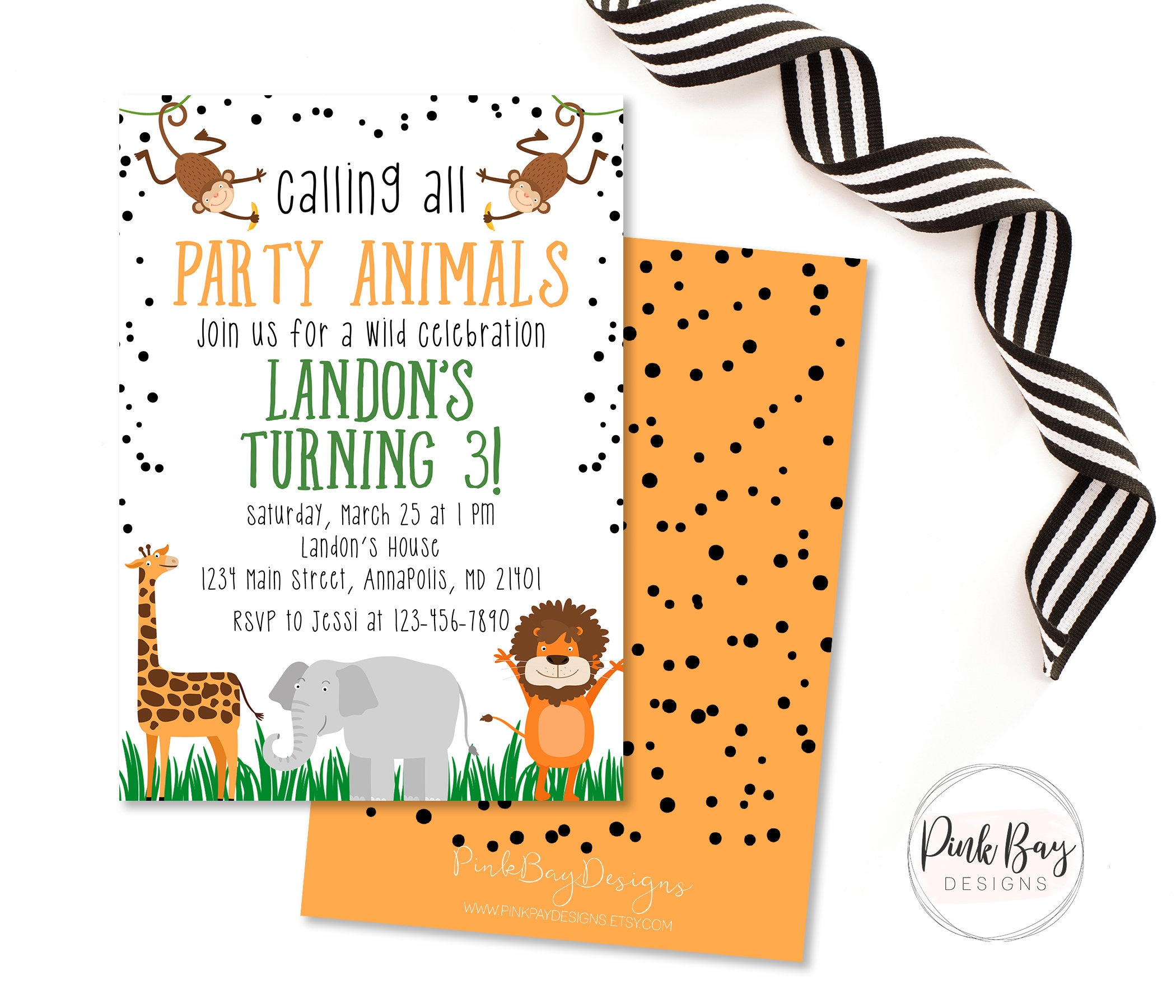Party Animal Invitation Calling All Party Animals Zoo | Etsy