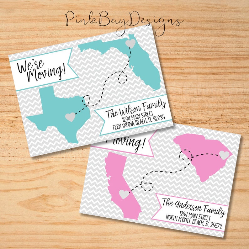 Moving Announcement Chevron Moving Announcement Moving State - Etsy