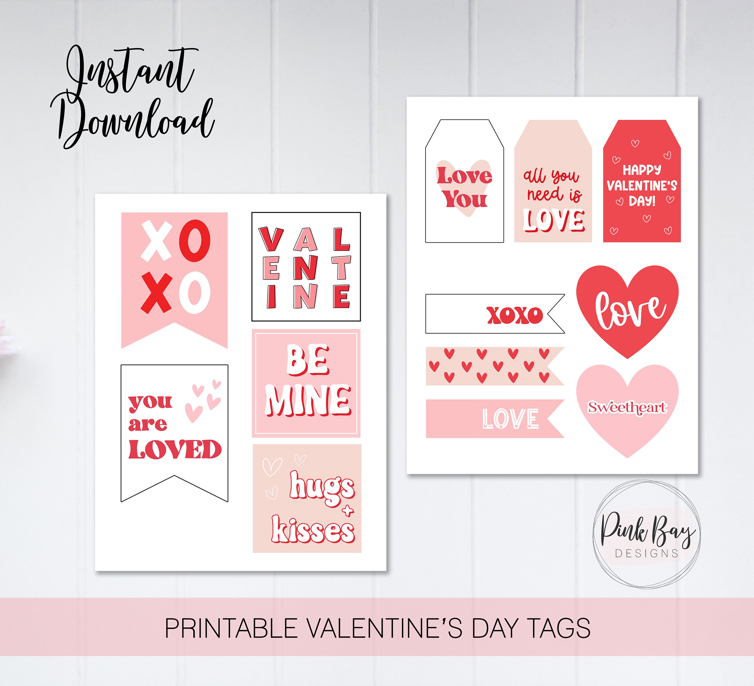 Valentine's Gift Tags Printable Valentine Tags XOXO | Etsy