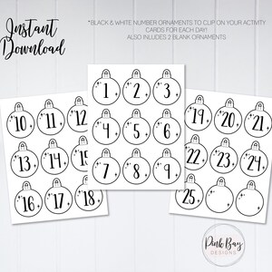 Christmas Advent Activity Cards Kids Advent Countdown to - Etsy