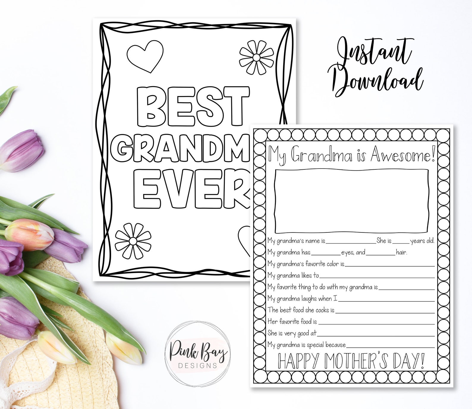 Mother's Day Printable All About My Grandma Mother's - Etsy