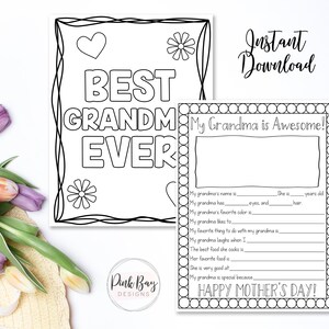 Mother's Day Printable, All About My Grandma, Mother's Day Printable ...