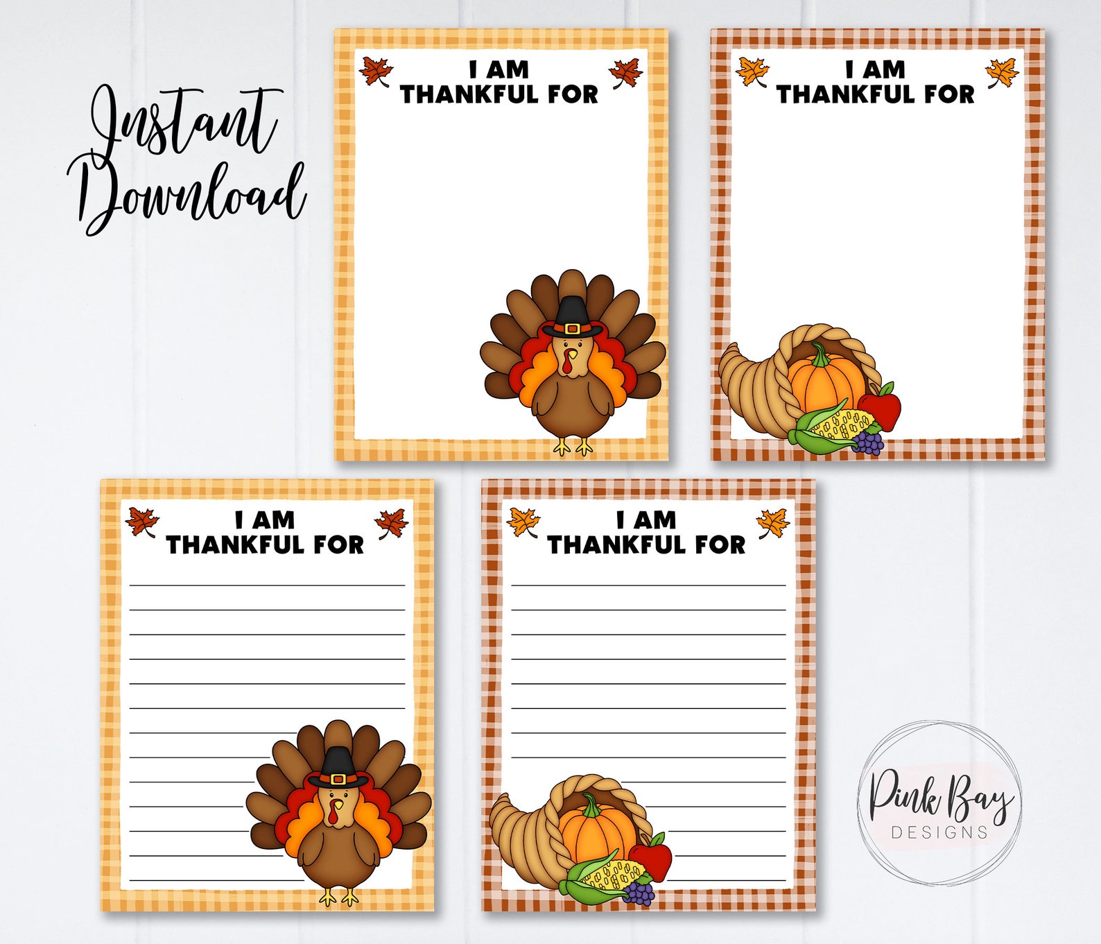 I Am Thankful Printable I Am Thankful Activity Thanksgiving - Etsy