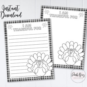 I Am Thankful Printable, I Am Thankful Activity, Thanksgiving Gratitude ...