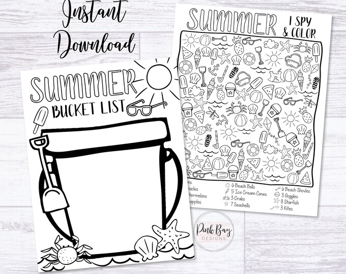 Kids Summer Printable, Summer Bucket List, Summer Activities Printable ...