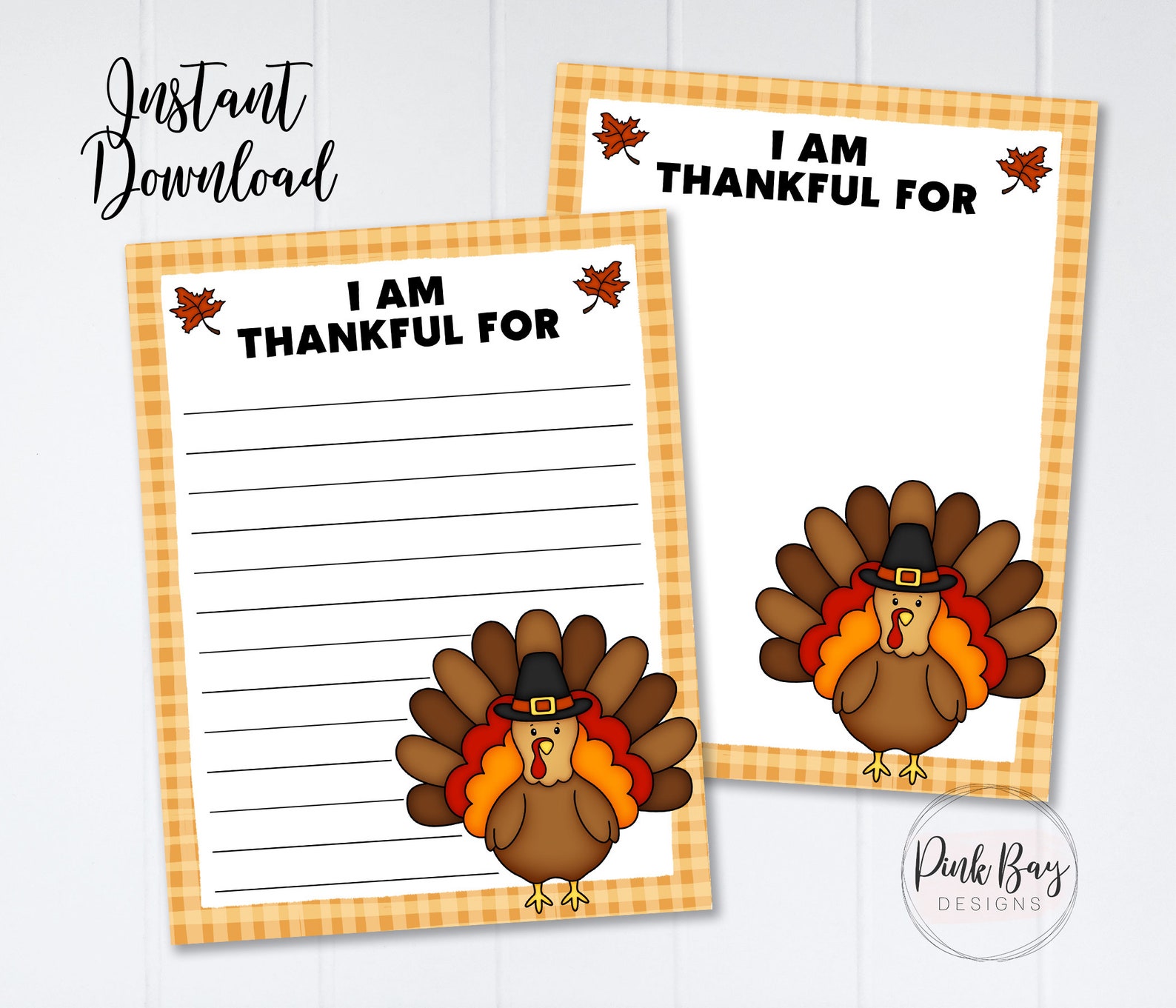 I Am Thankful Printable I Am Thankful Activity Thanksgiving | Etsy