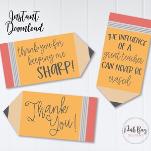 Pencil Teacher Gift Tag Printable Teacher Gift Tag Teacher - Etsy