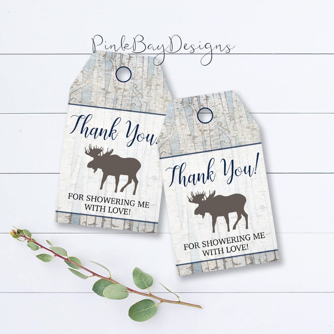 Woodland Thank You Tag, Woodland Shower Thank You, Rustic Thank You Tag ...