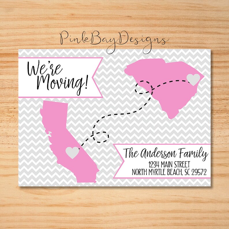 Moving Announcement Chevron Moving Announcement Moving State - Etsy