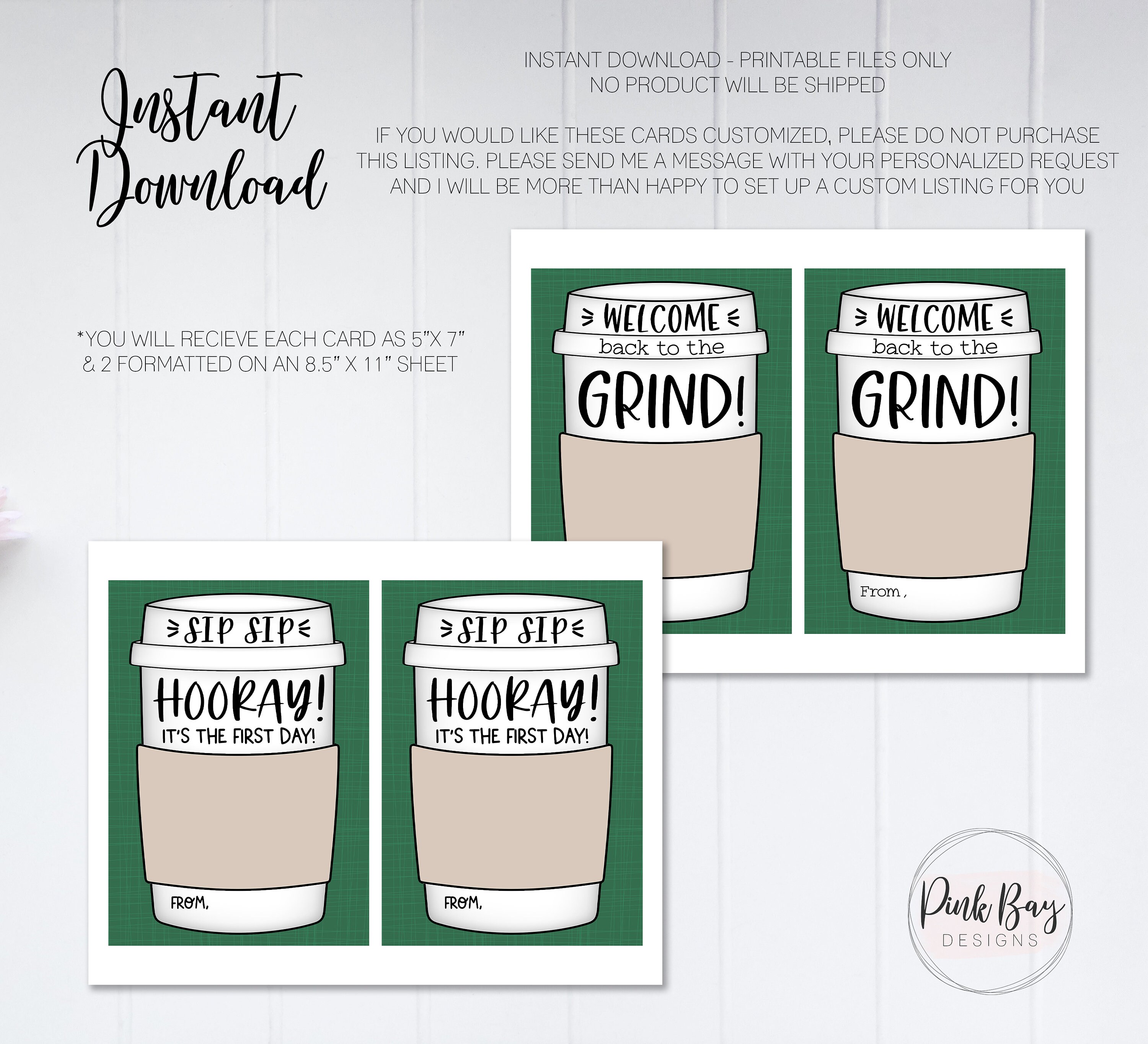 Printable Back to School Gift Card Holder First Day of School | Etsy