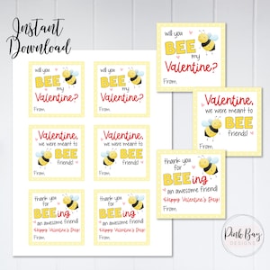 Bee Valentine Cards, Bee Mine Valentine's Card, Printable Bumble Bee ...