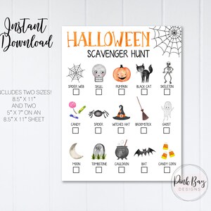 Halloween Scavenger Hunt, Halloween Treasure Hunt Clues, Children ...