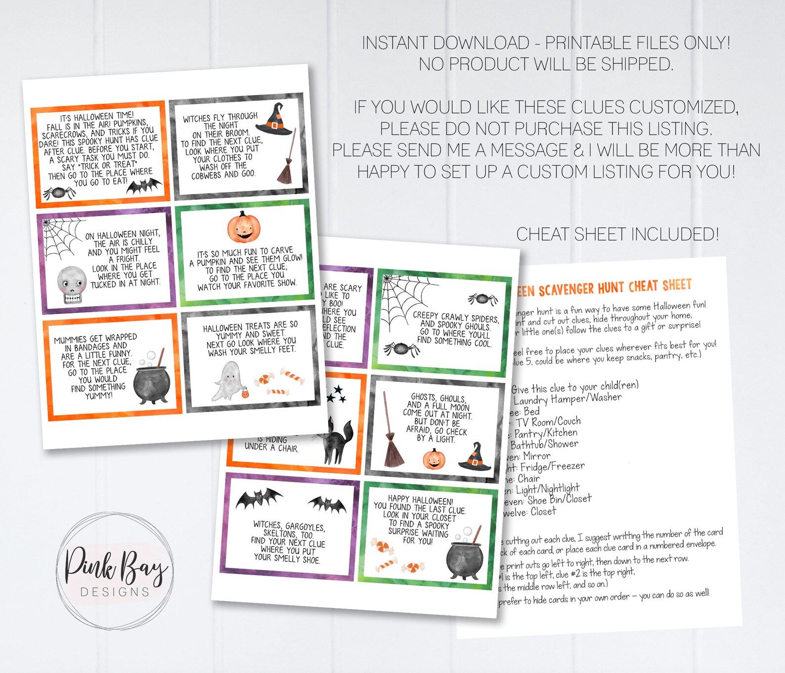 Halloween Scavenger Hunt Kids Treasure Hunt Clues Children - Etsy