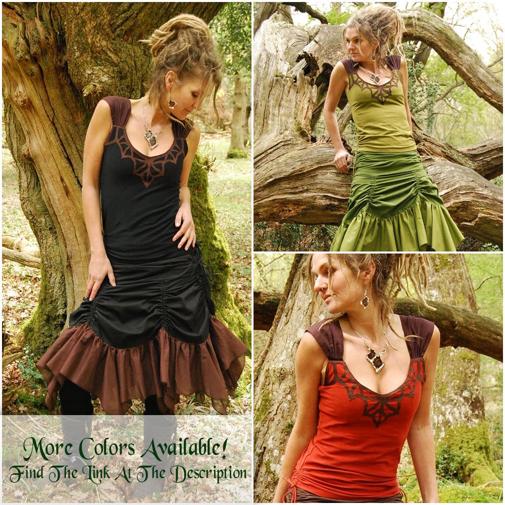 Earthy Top for Women, Orange Brown Clothing, Rave Clothes, Sleeveless ...