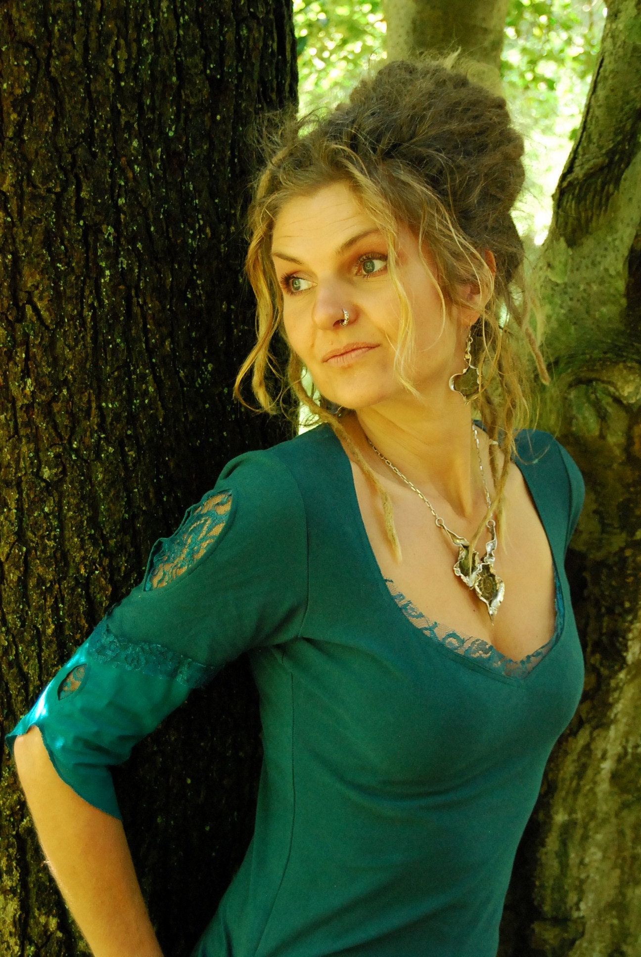 Teal Top for Women Turquoise Clothing Boho Blouse Fantasy - Etsy