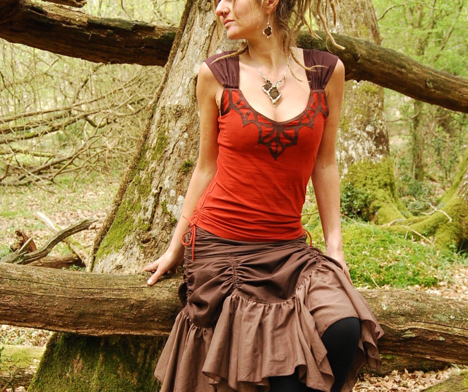 Earthy Top for Women Orange Brown Clothing Rave Clothes - Etsy