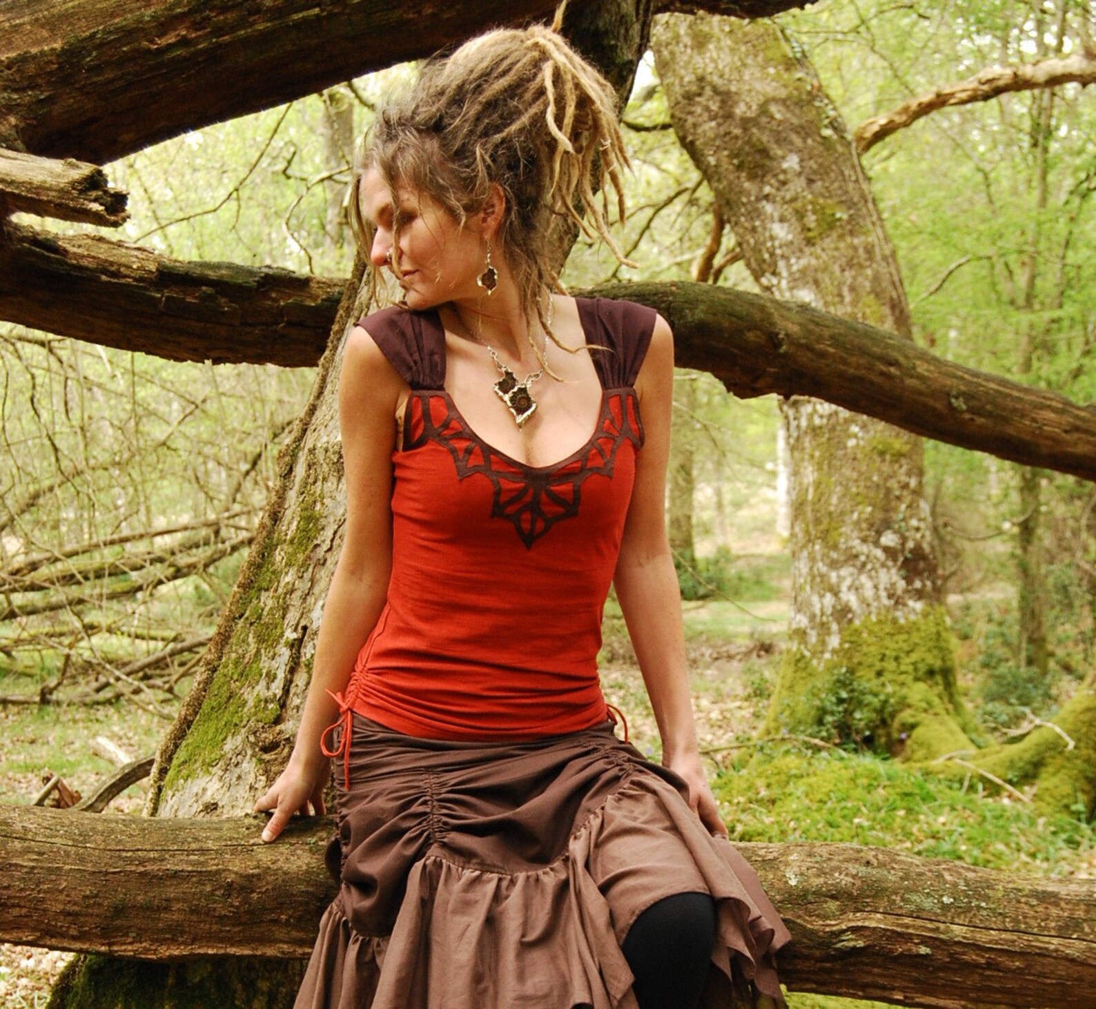 Earthy Top for Women Orange Brown Clothing Rave Clothes - Etsy