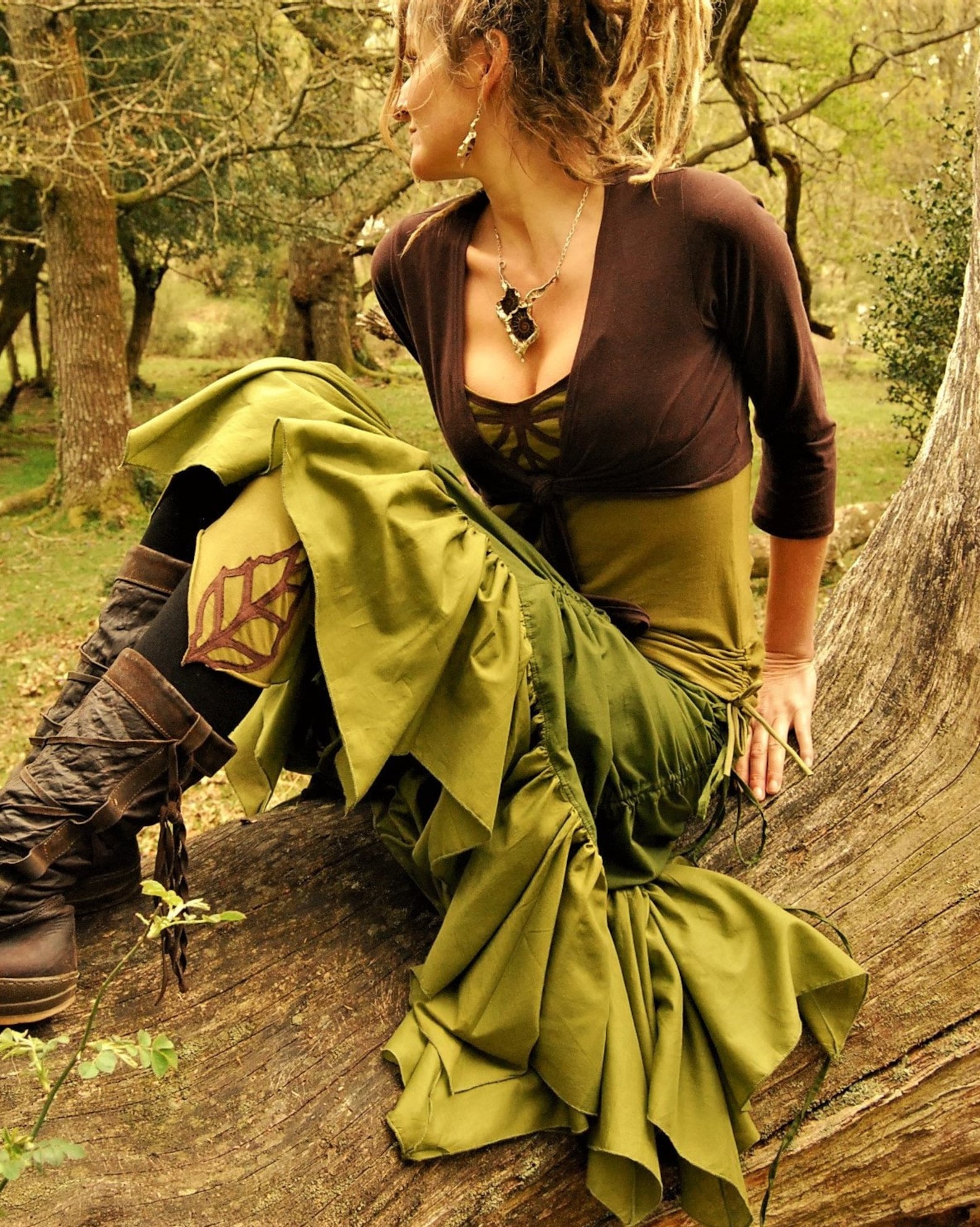 Steampunk Skirts Fairy Clothing Green Gypsy Skirt Funky - Etsy