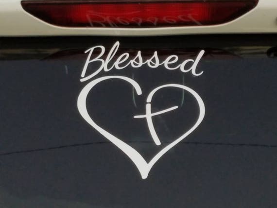 Blessed car decal. Measures 6.56 made with 651 | Etsy