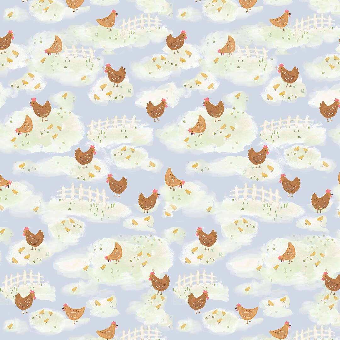 Chickens Fabric / Chicken Fabric / Farm Fabric / Storybook Farm / Dear ...