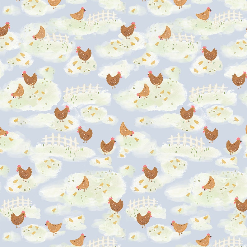 Chickens Fabric / Chicken Fabric / Farm Fabric / Storybook - Etsy