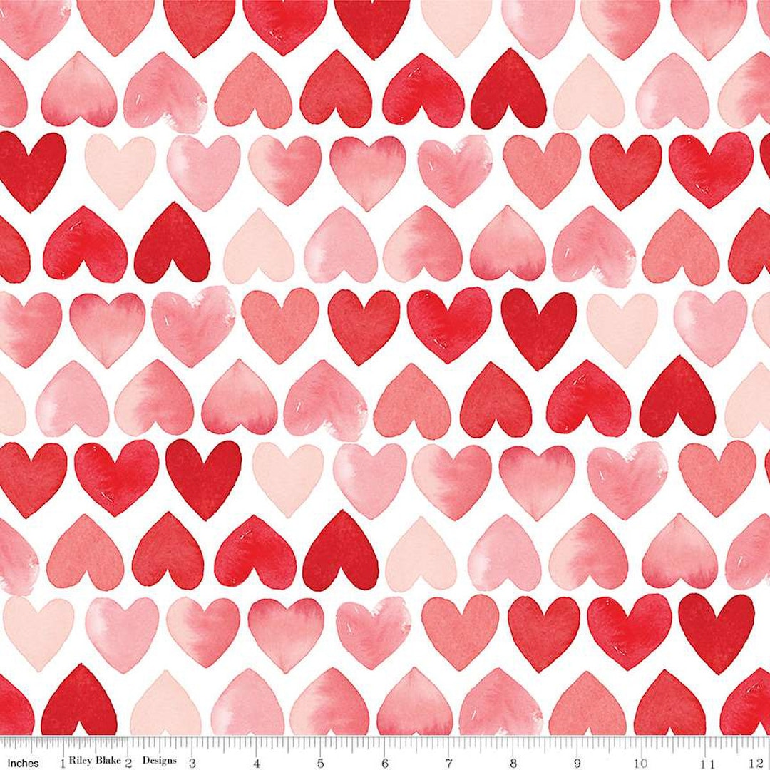 Red Heart Fabric, Riley Blake Valentine Collection, 100% Cotton - Etsy