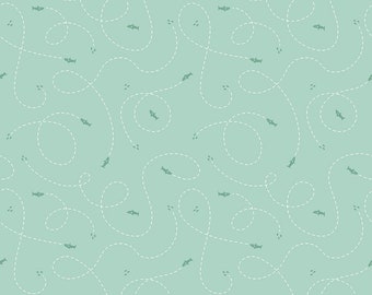 Mint Shark Fabric / Fish Fabric / Shark Fabric / Riptide / Riley Blake ...