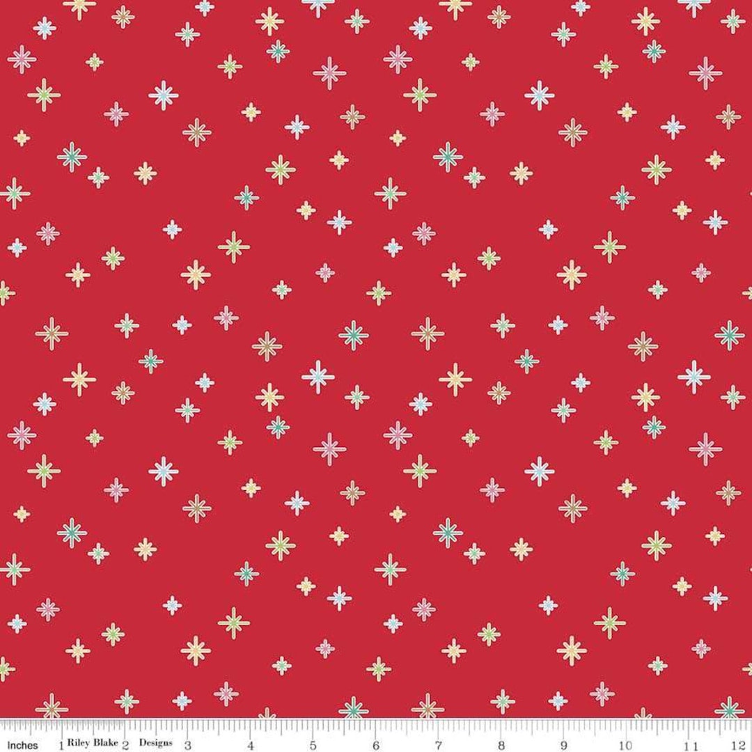Red Sparkle Christmas Fabric, Cozy Holiday Cotton by Riley Blake - Etsy