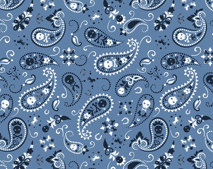 Bandana / Blue Paisley Fabric / Western Fabric / Wild West Fabric ...