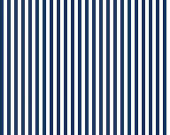 Navy Blue Stripe Fabric | Etsy