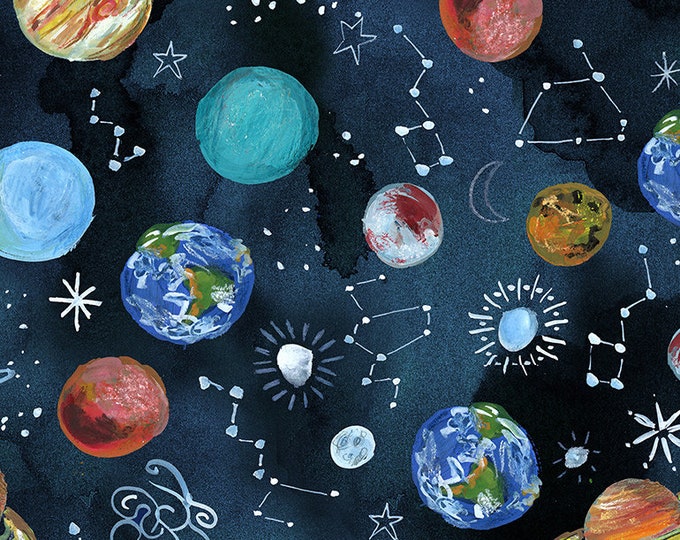 Space Fabric / Planets Fabric / Solar System Fabric / Aquarius / Dear ...