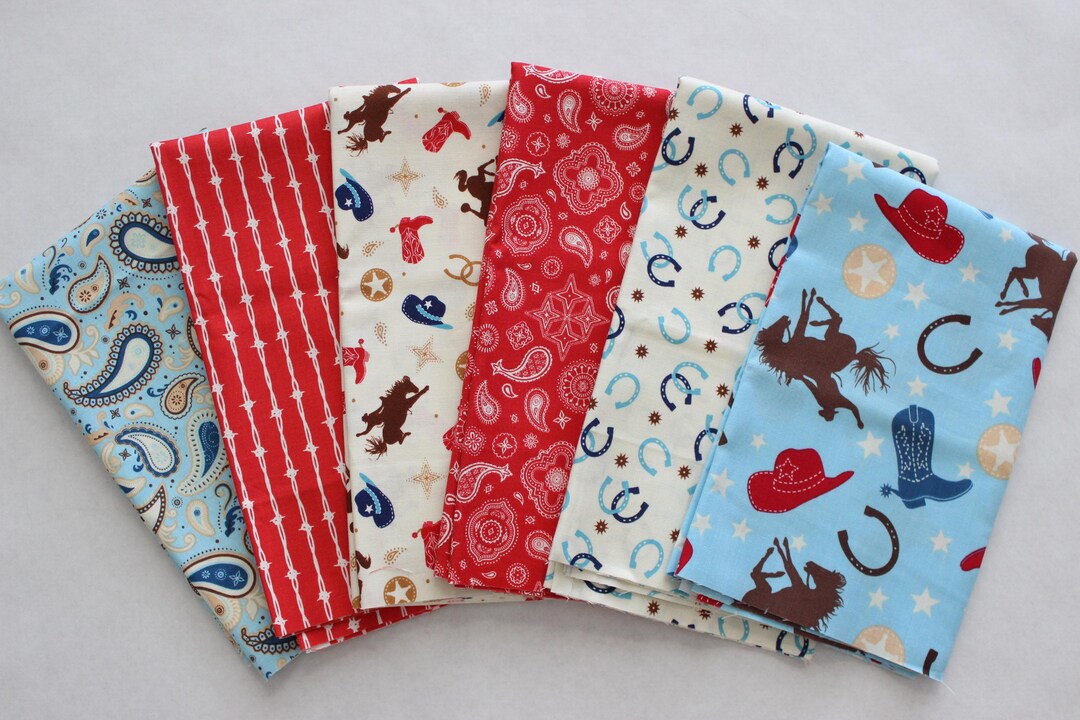 Rodeo Rider Bundle / Cowboy Fabric / Western Fabric / Horse Fabric ...
