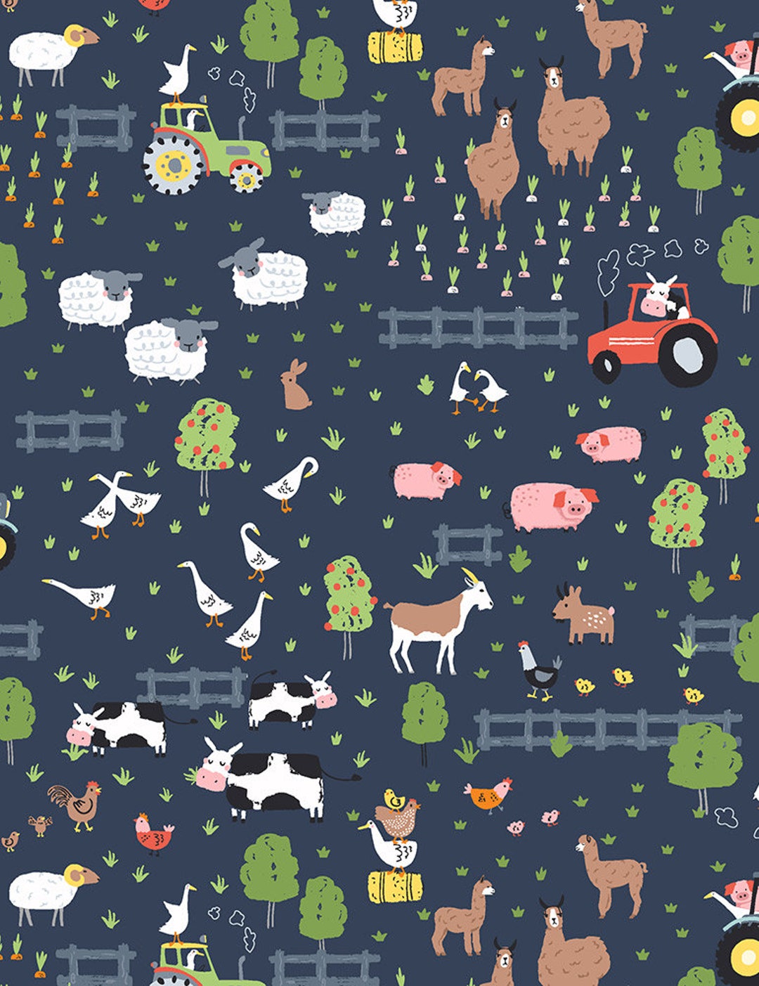 Quarter Yard of Animal Farm Main Fabric / Farm Fabric / Animal Farm ...