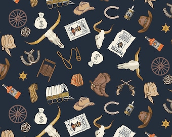 Gun Fabric the Smoking Gun by Mag-o Retro Gun Crime Cotton Fabric by ...