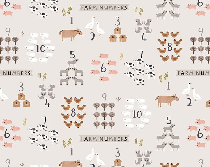 Farm Numbers Fabric / Farm Fabric / Animal Farm / Homestead Collection ...
