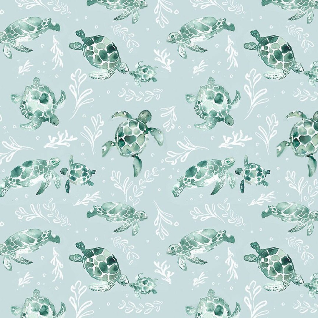 1/4 Yard of Turtles Fabric / Sea Turtles Fabric / Under the Sea Fabric ...