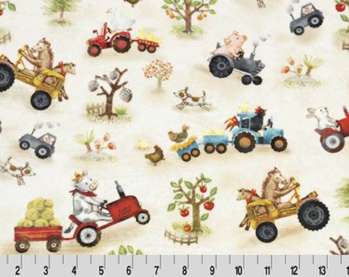 Funny Farm Minky/ Farm Fabric/ Farm Animal Fabric/ Rustic - Etsy