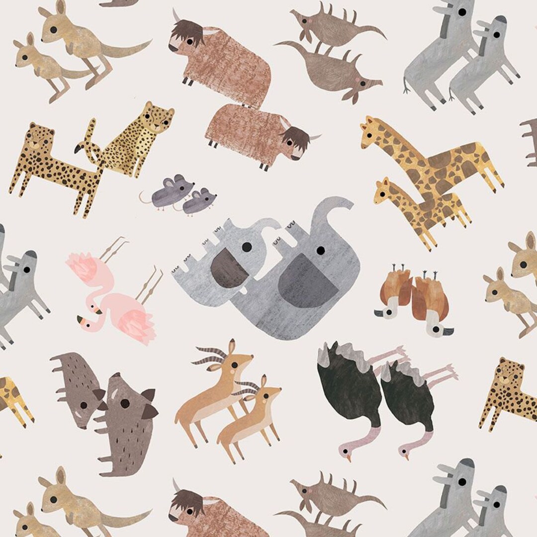 Just the 2 of Us / Noah's Ark Fabric / Safari Animal Fabric / Noah's ...