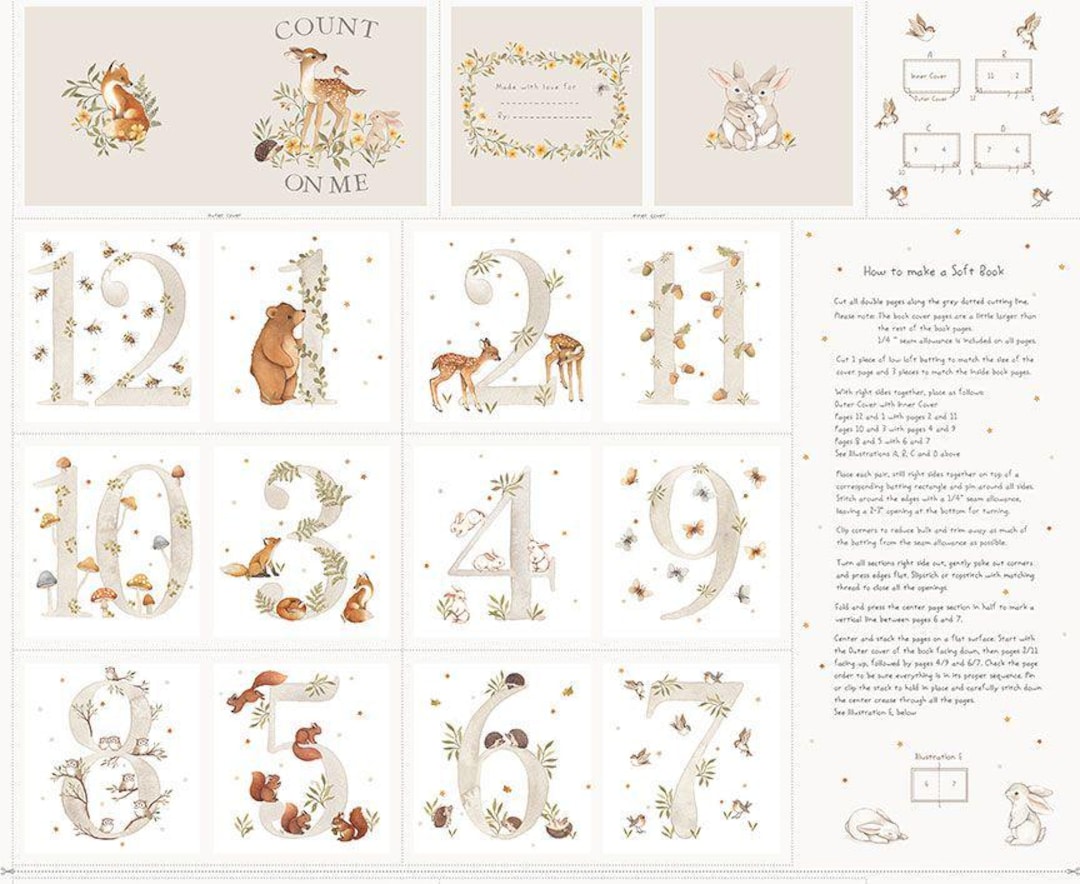 Woodland Animal Soft Book Panel, Dear Stella Cotton Fabric PSTELLA ...