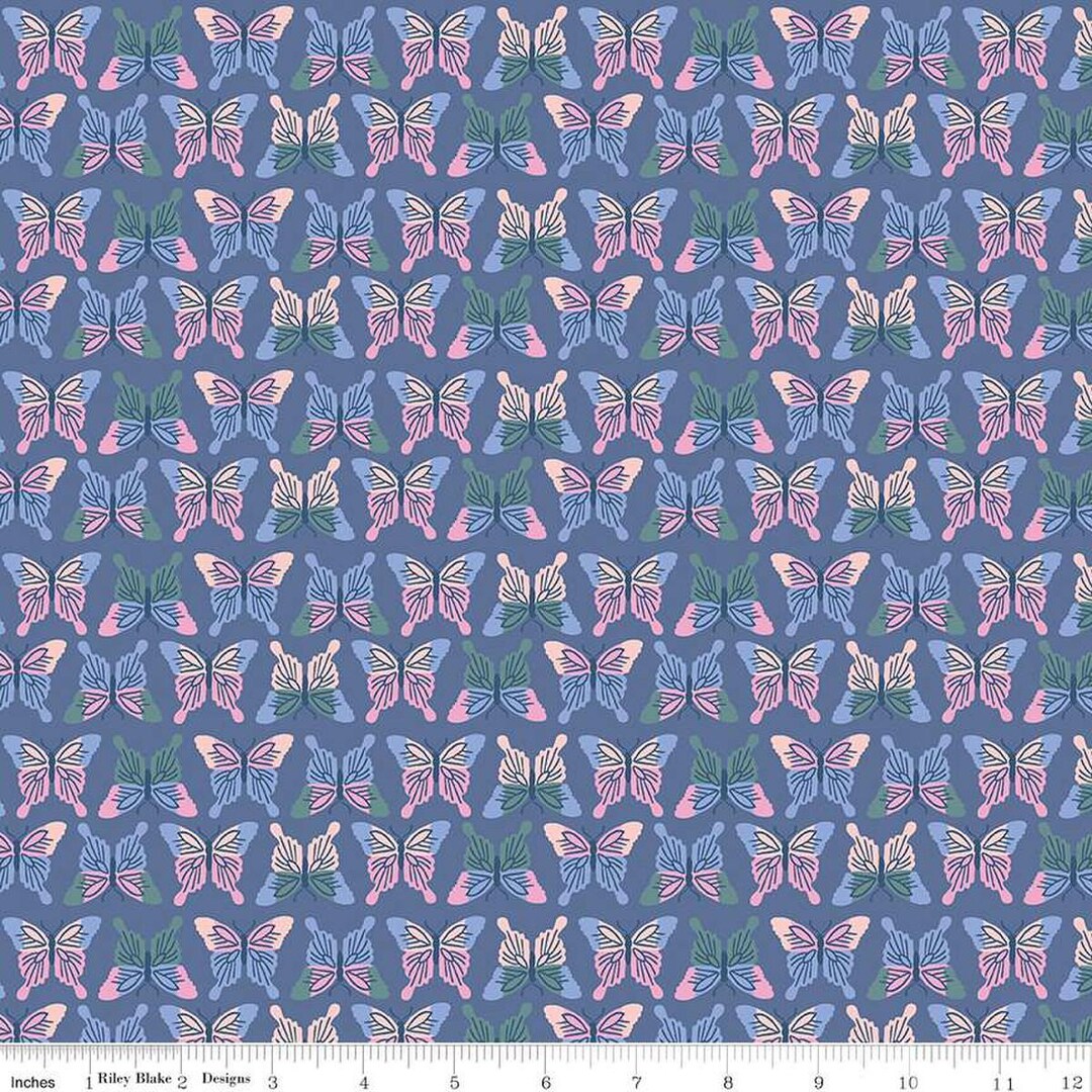 Chloe Butterflies in Blueberry / Blueberry Fabric / Butterfly Fabric ...