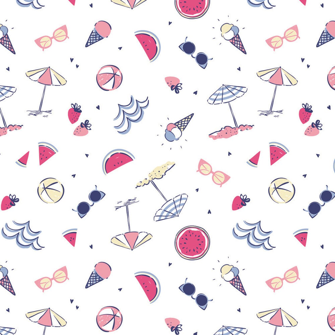 Summer Fun Fabric / Beach Fabric / Sunglasses Fabric / Summer - Etsy