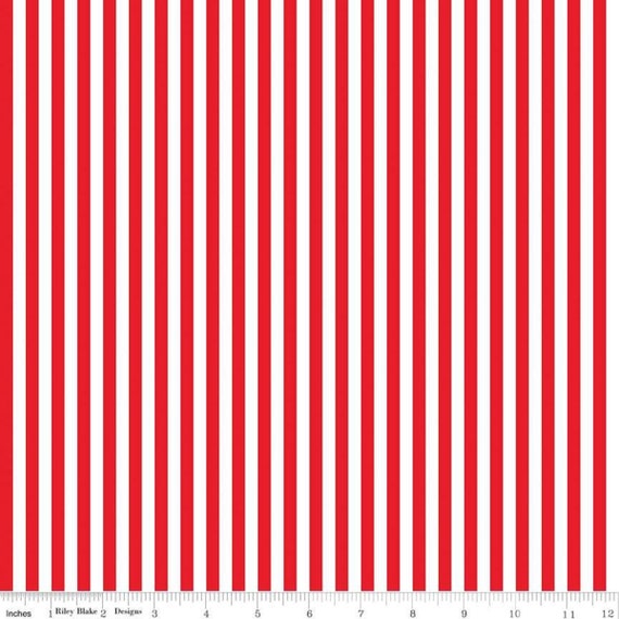 Red and White Stripe/ Red Stripe Fabric/ Red and White Stripe | Etsy