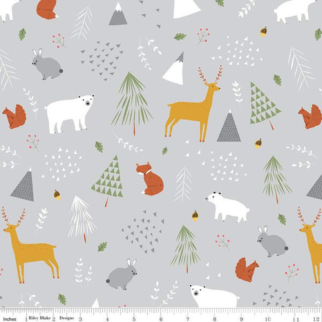 In the Forest Flannel / Forest Animal Flannel / Woodland Flannel ...