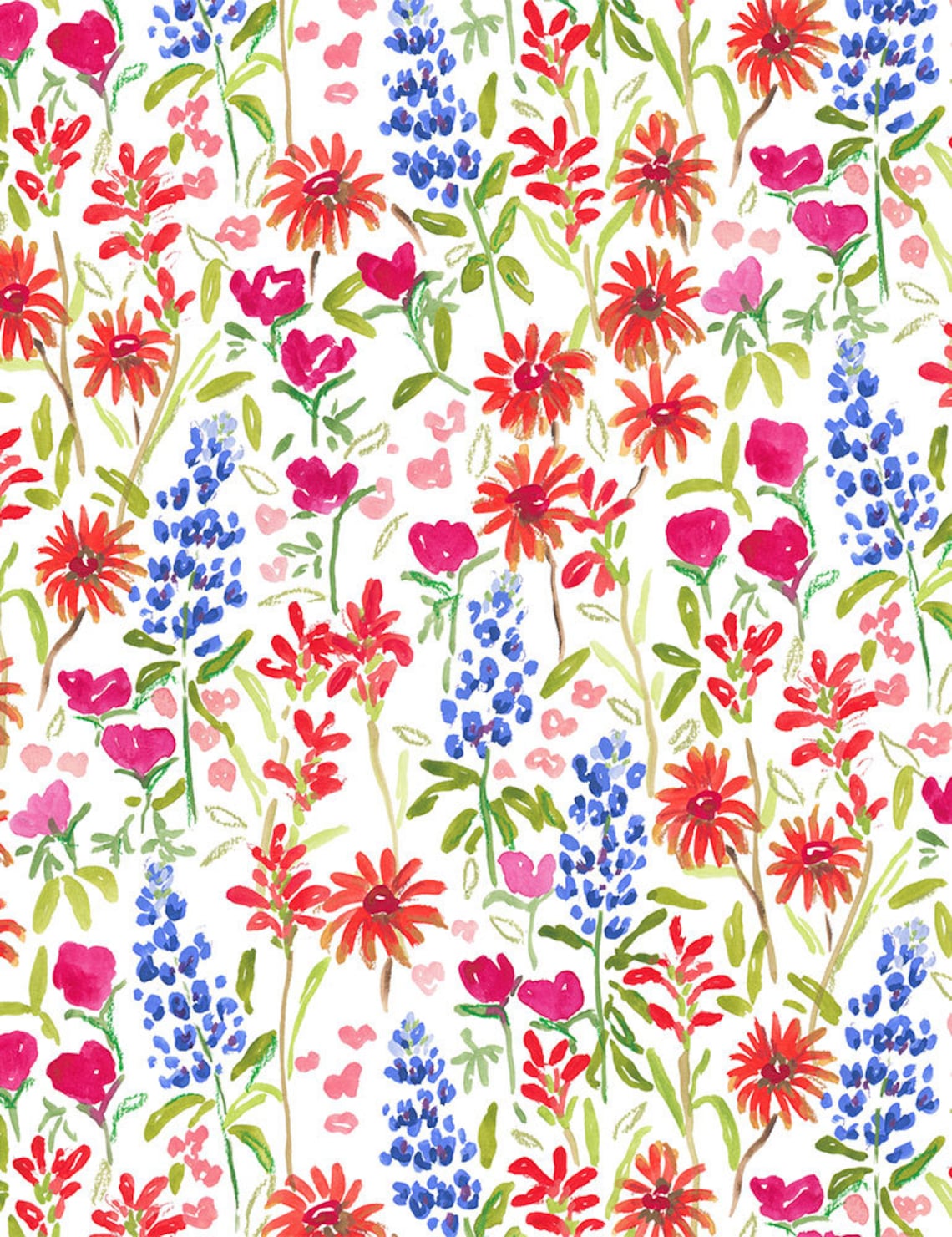 Texas Wildflowers / Wildflower Fabric / Summer Fabric / - Etsy
