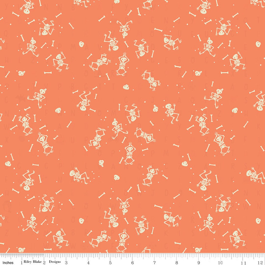 Orange Skeleton Fabric / Skeleton Fabric / Halloween Fabric / - Etsy.de